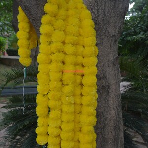 SALE ON 5 Pc Indian Yellow Artificial Decorative Marigold Flower ...