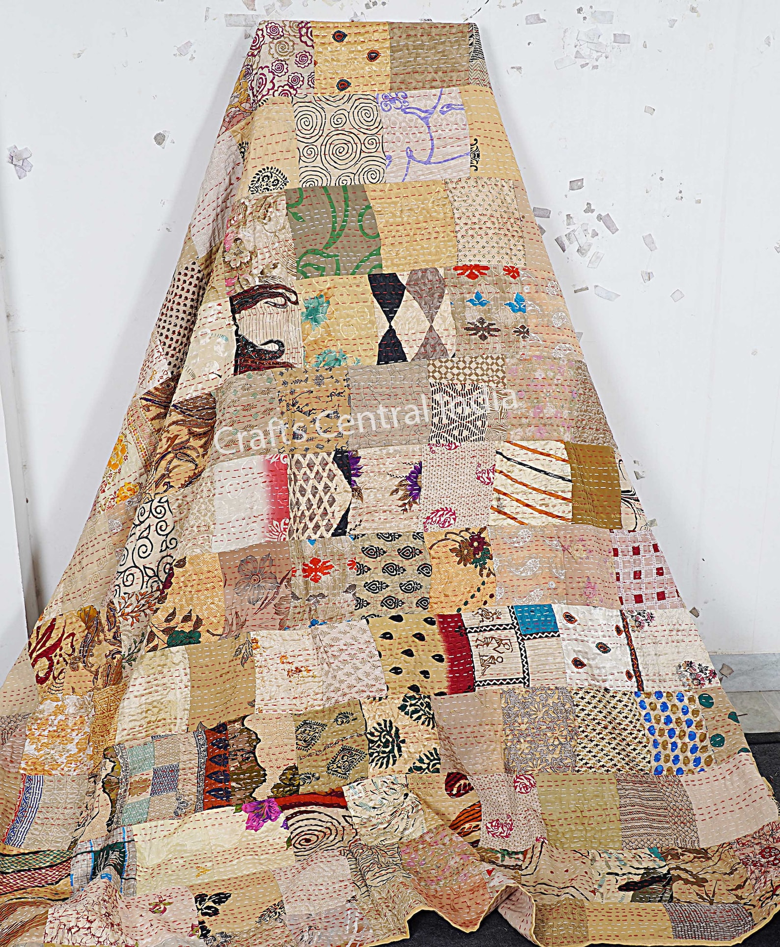 Bohemian Patchwork Quilt Kantha Quilt Handmade Vintage Quilts Boho King ...