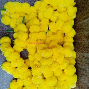 SALE ON 5 Pc Indian Yellow Artificial Decorative Marigold Flower ...