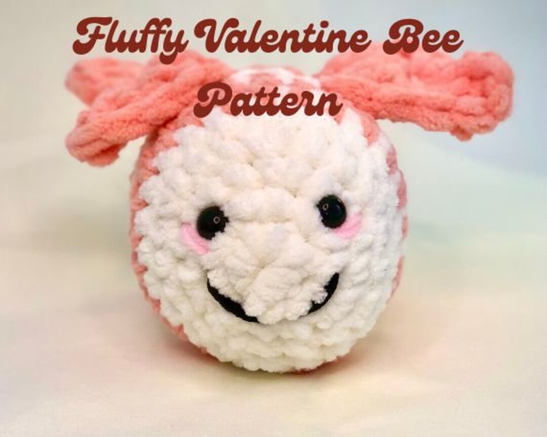 Valentine's Bee Crochet Pattern Fluffy Amigurumi Bee PDF, English ...