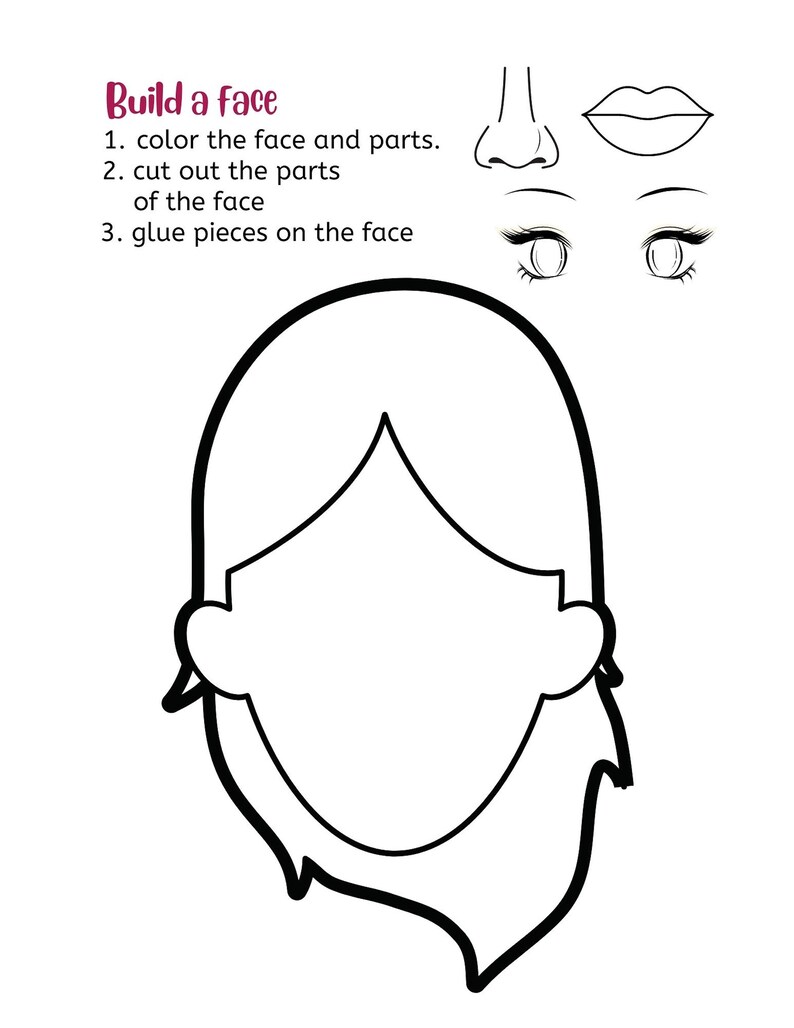 Color, Cut & Glue Pages for Kids - Etsy