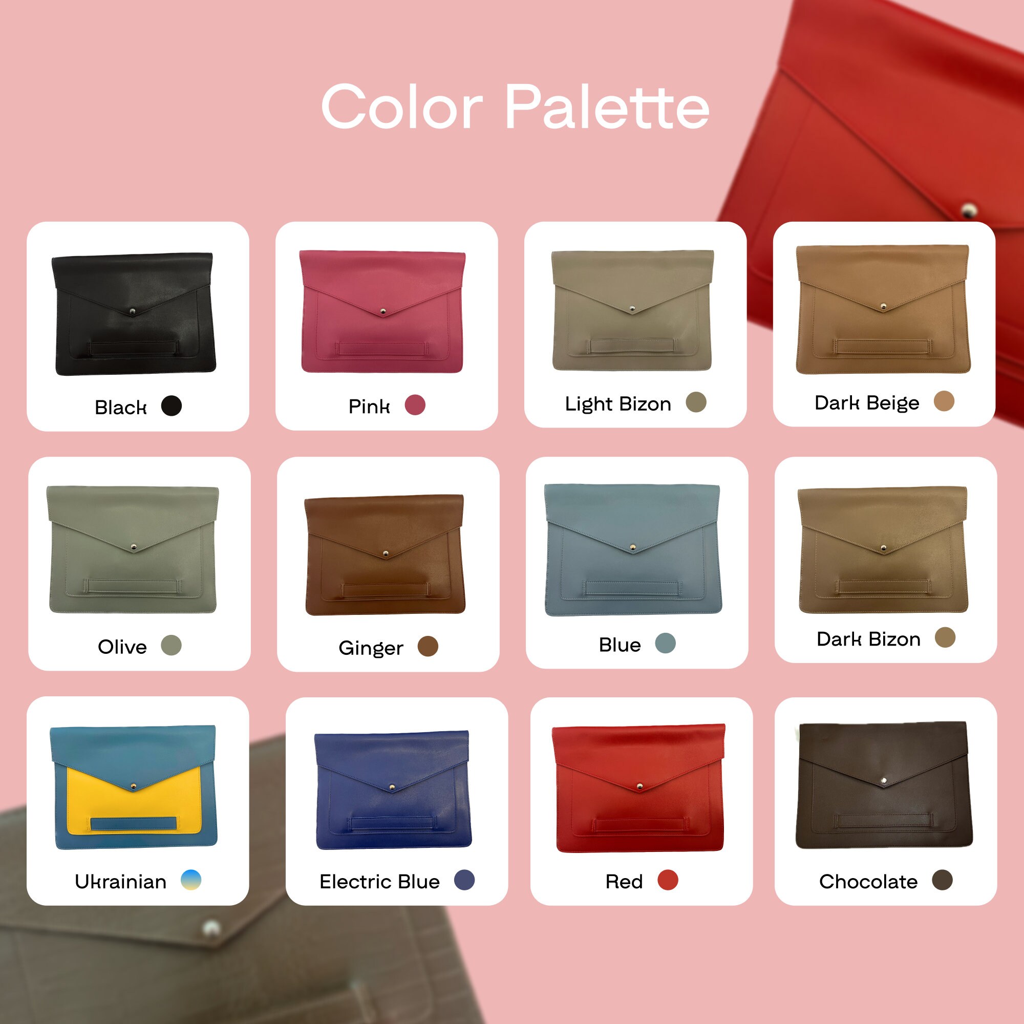 Personalized Eco-leather Laptop Case in Color for up to 16 Inches ...