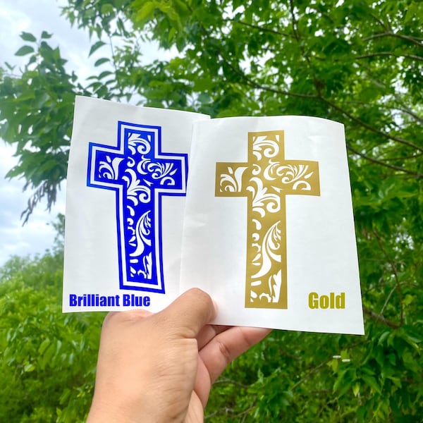 Tooled Cross Decal - Etsy