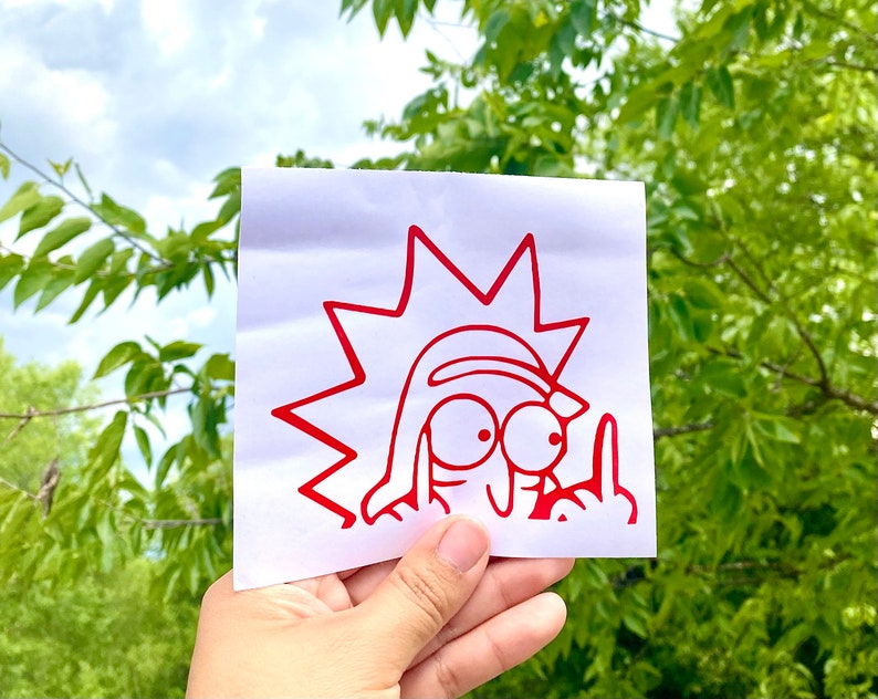 Rick & Morty Flicking off Decal - Etsy