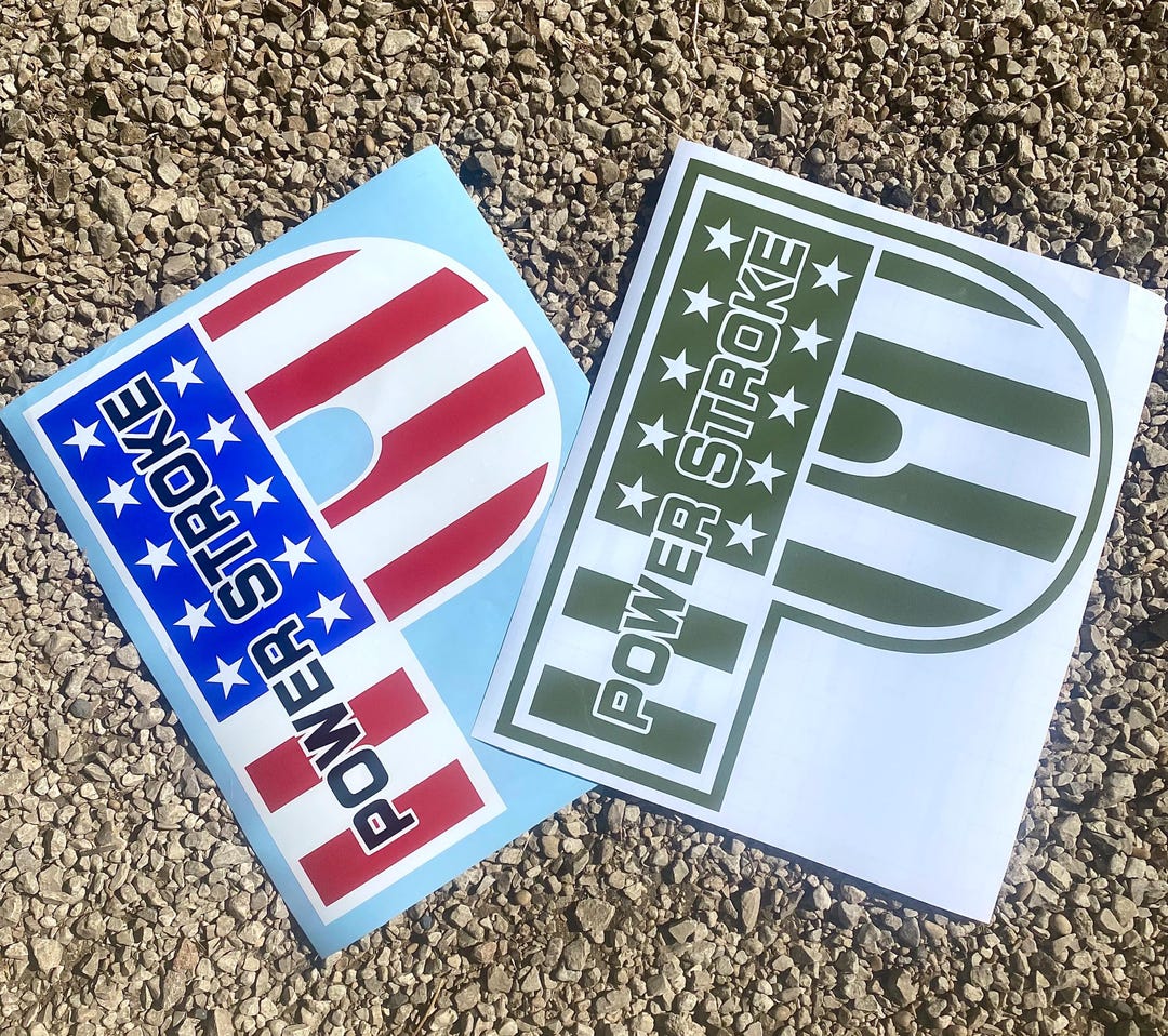 Layered Red | White | Blue OR Solid | Power Stroke Permanent Vinyl ...