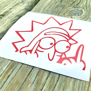 Rick & Morty | Flicking | off | Decal - Etsy