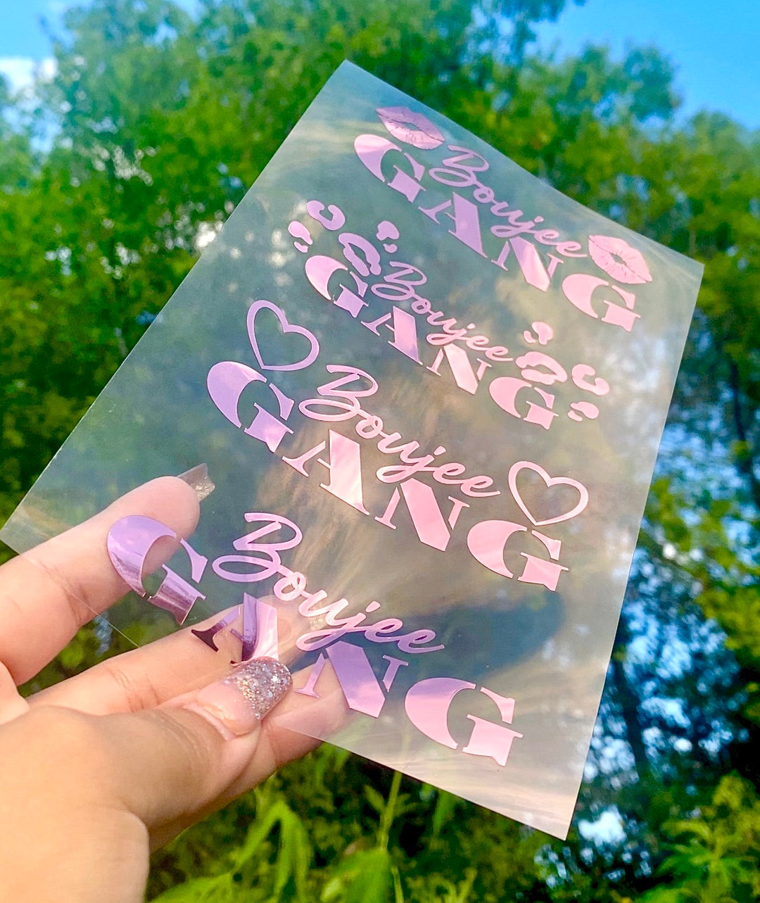 Boujee, GANG | Leopard Print | Lips | Hearts | Permanent Vinyl Decal - Etsy