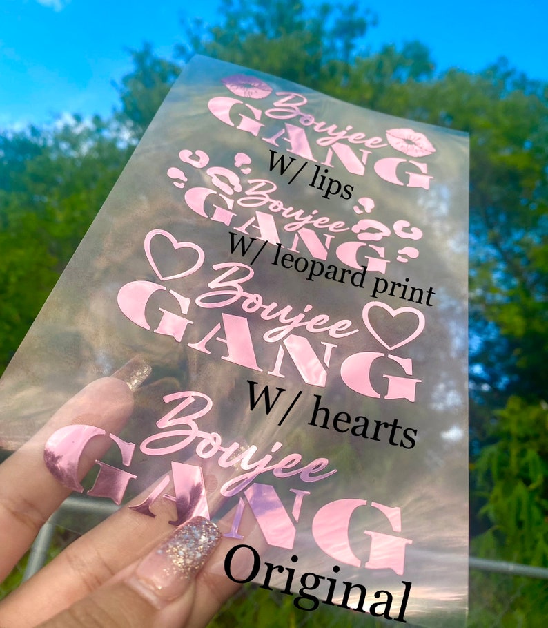 Boujee, GANG | Leopard Print | Lips | Hearts | Permanent Vinyl Decal - Etsy