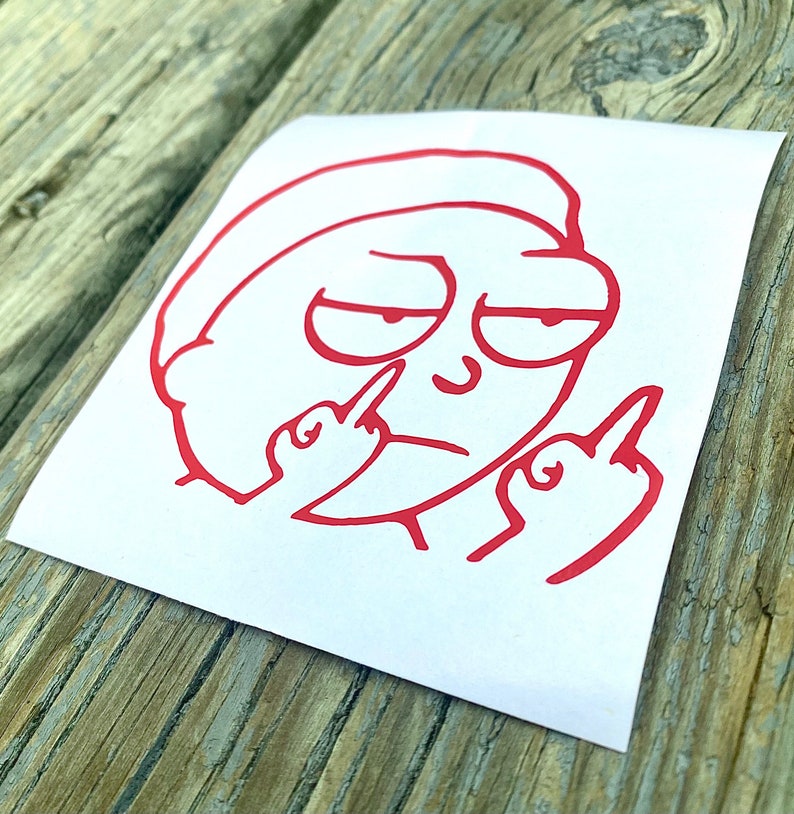 Rick & Morty Flicking off Decal - Etsy