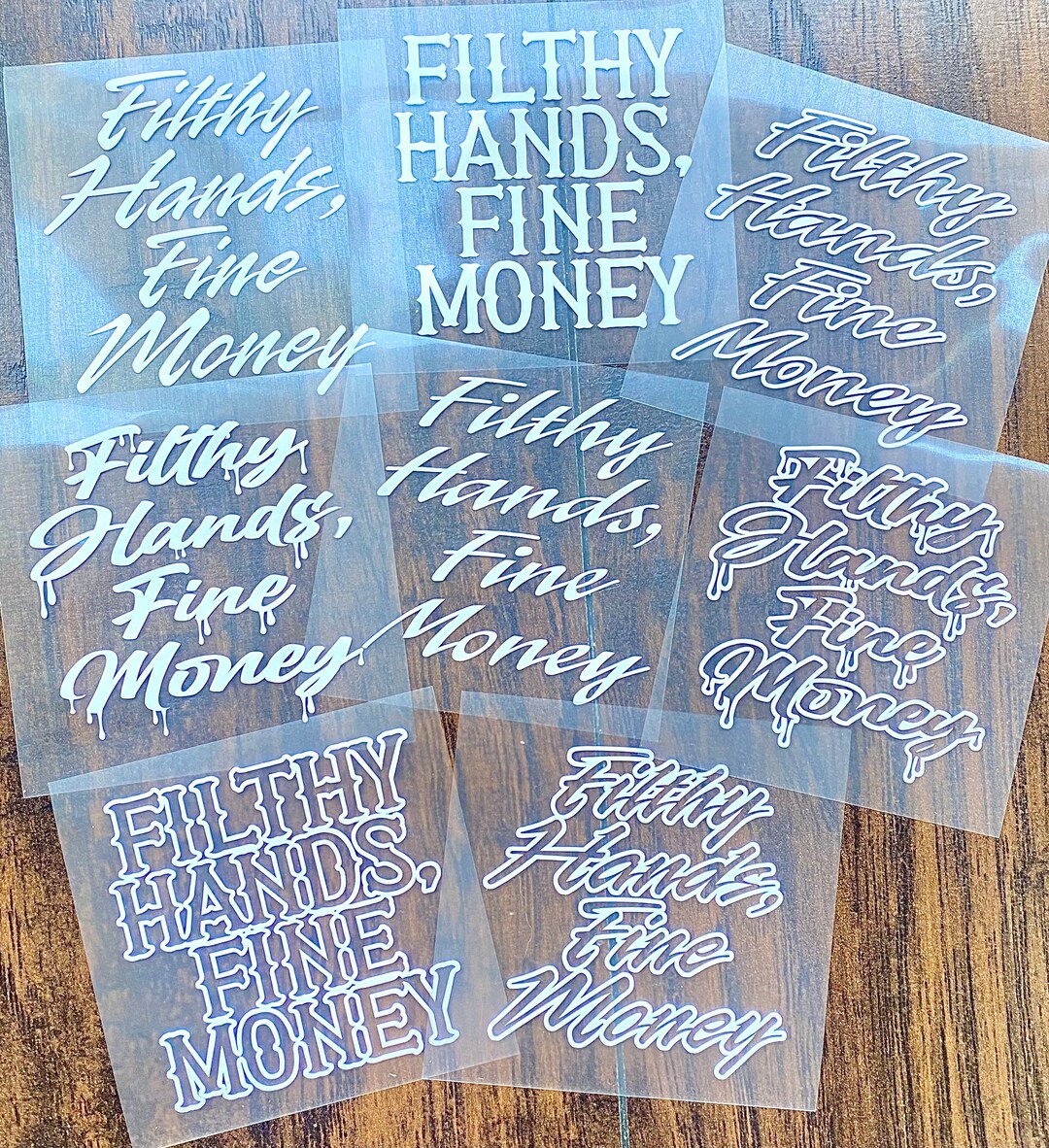 Filthy Hands Fine Money Permanent Vinyl Decal - Etsy