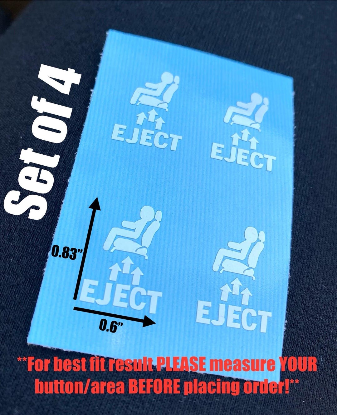 SET of 4 | Mini | EJECT | Button | Decal - Etsy