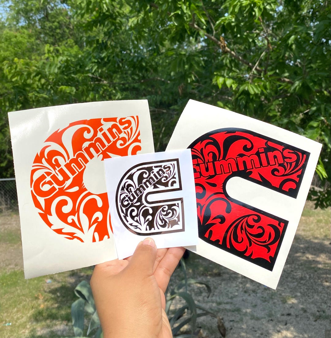 Tooled Leather Pattern | Cummins | Decal - Etsy