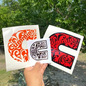 Tooled Leather Pattern Cummins Decal - Etsy