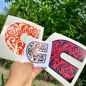Tooled Leather Pattern | Cummins | Decal - Etsy