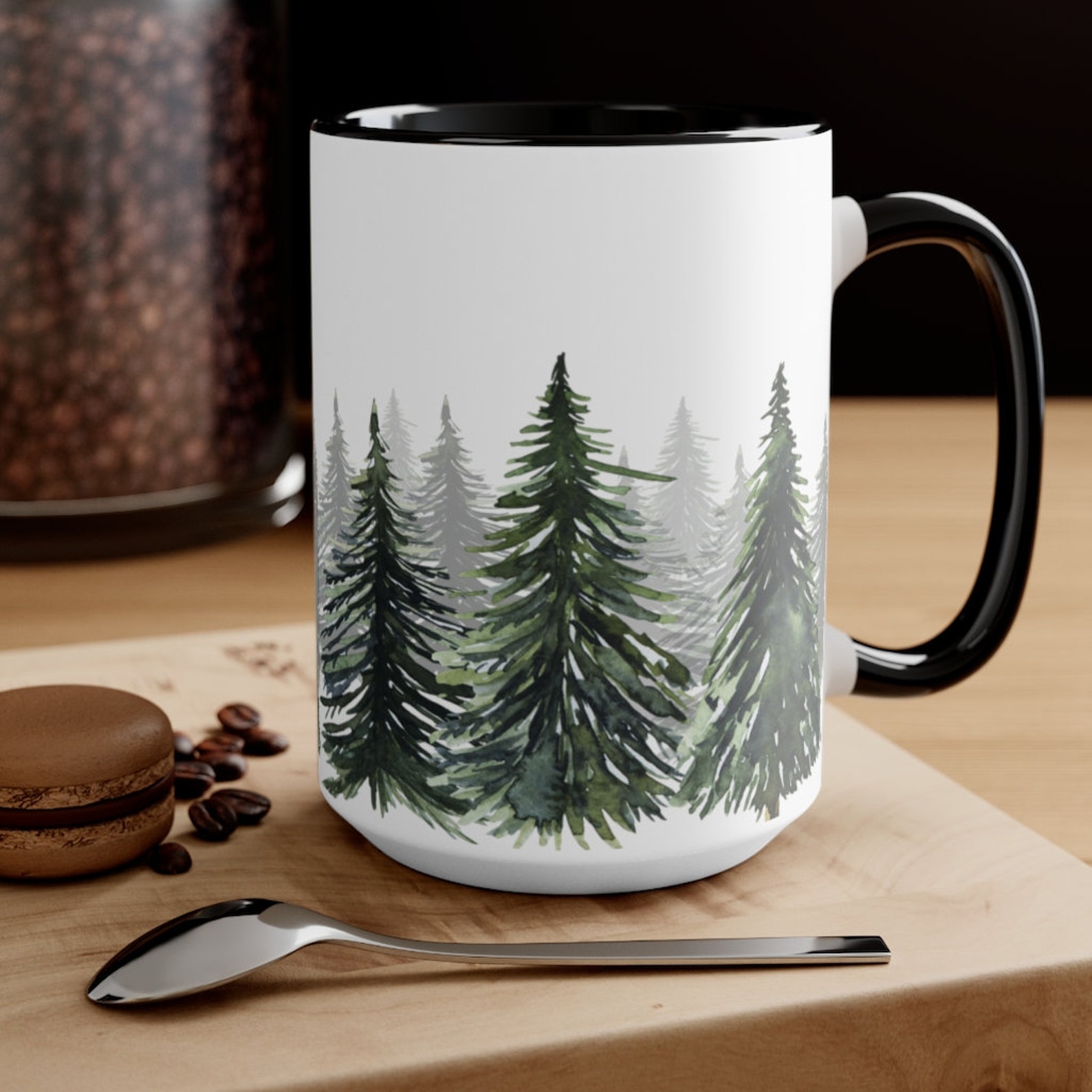 Pine Trees Coffee Mug Green Forest Woods Camping Mug Gift - Etsy