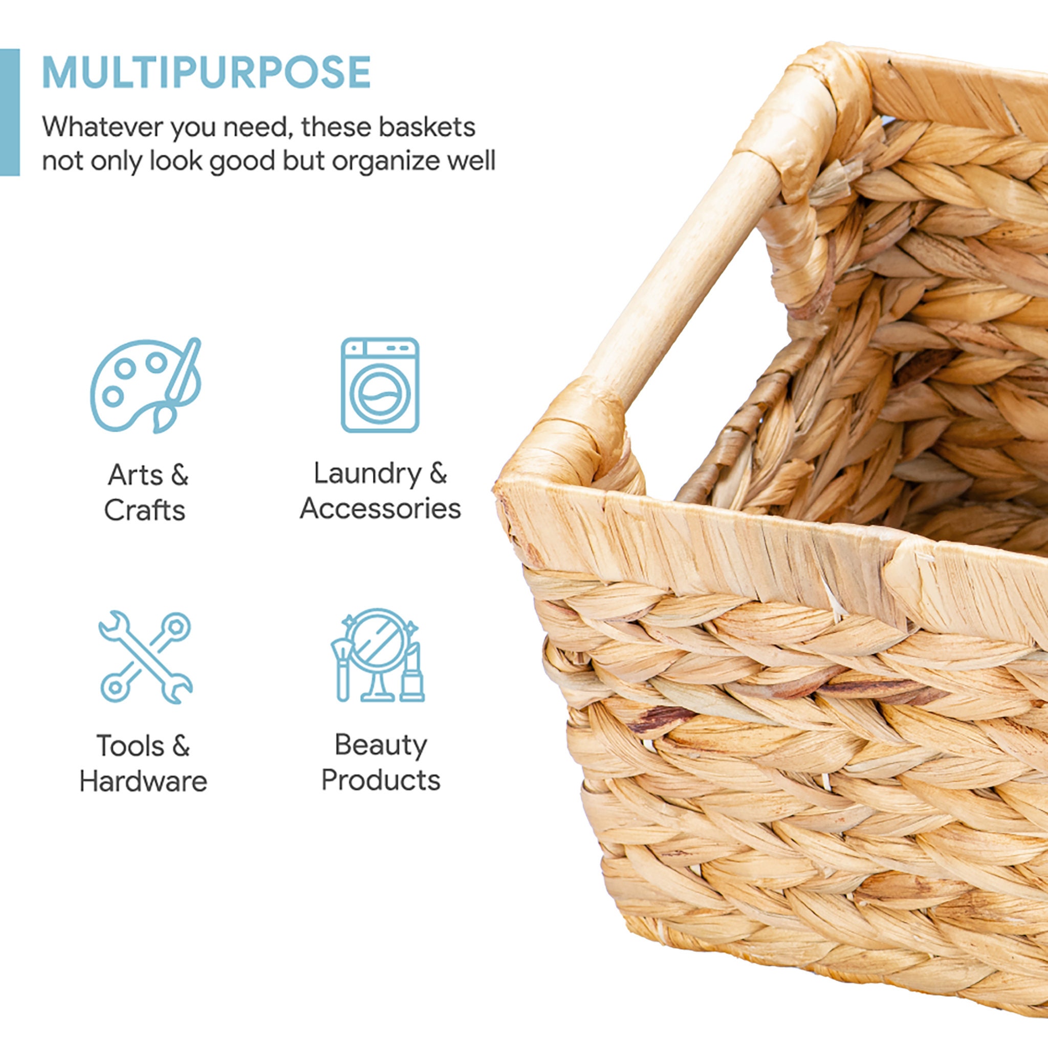 Small Wicker Baskets for Organizing, Hyacinth Baskets for Storage ...