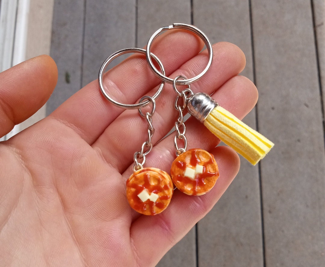 Pancake Stack Keychain | Cute Miniature Realistic Breakfast Accessory ...