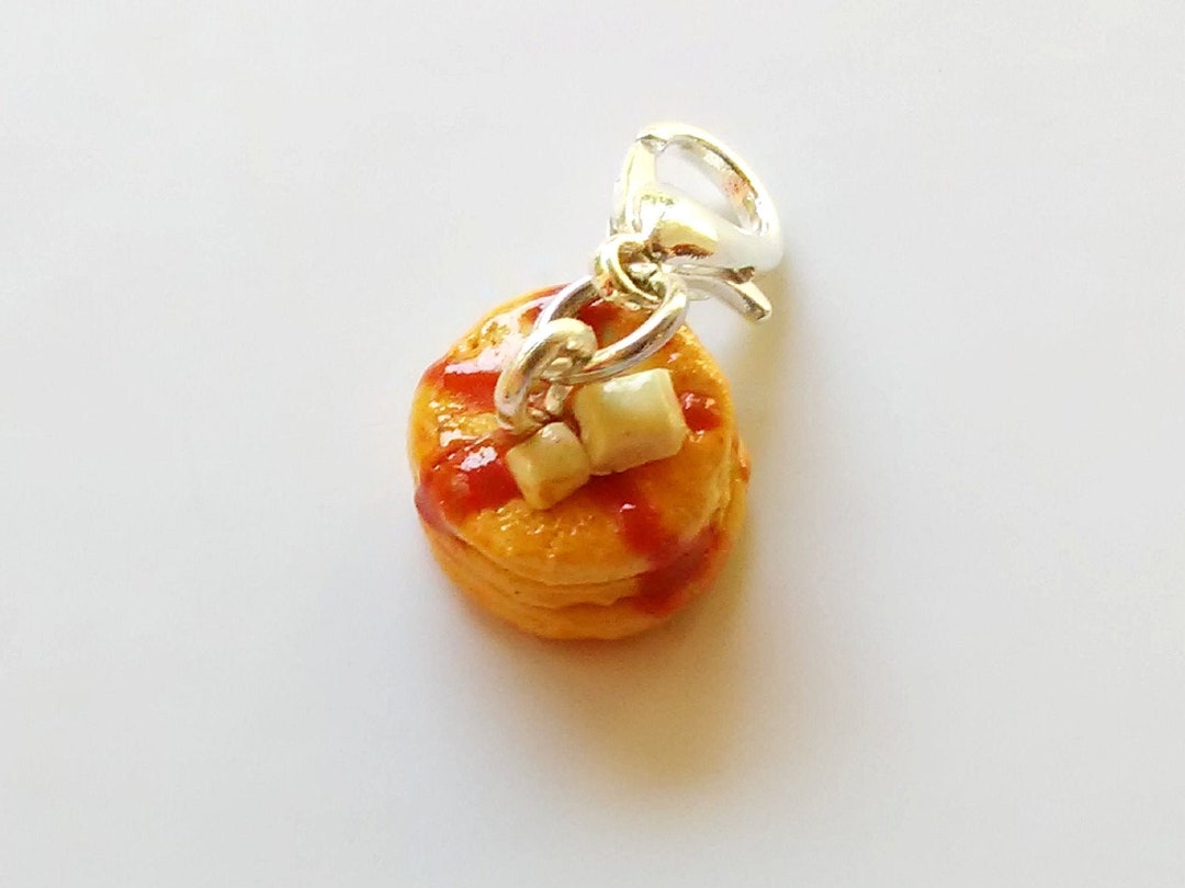 Pancakes Stack Charm Miniature Polymer Clay Breakfast Food Jewelry for ...