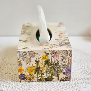 Floral Tissue Box Cover, Rectangular Wooden Tissue Box Holder ...