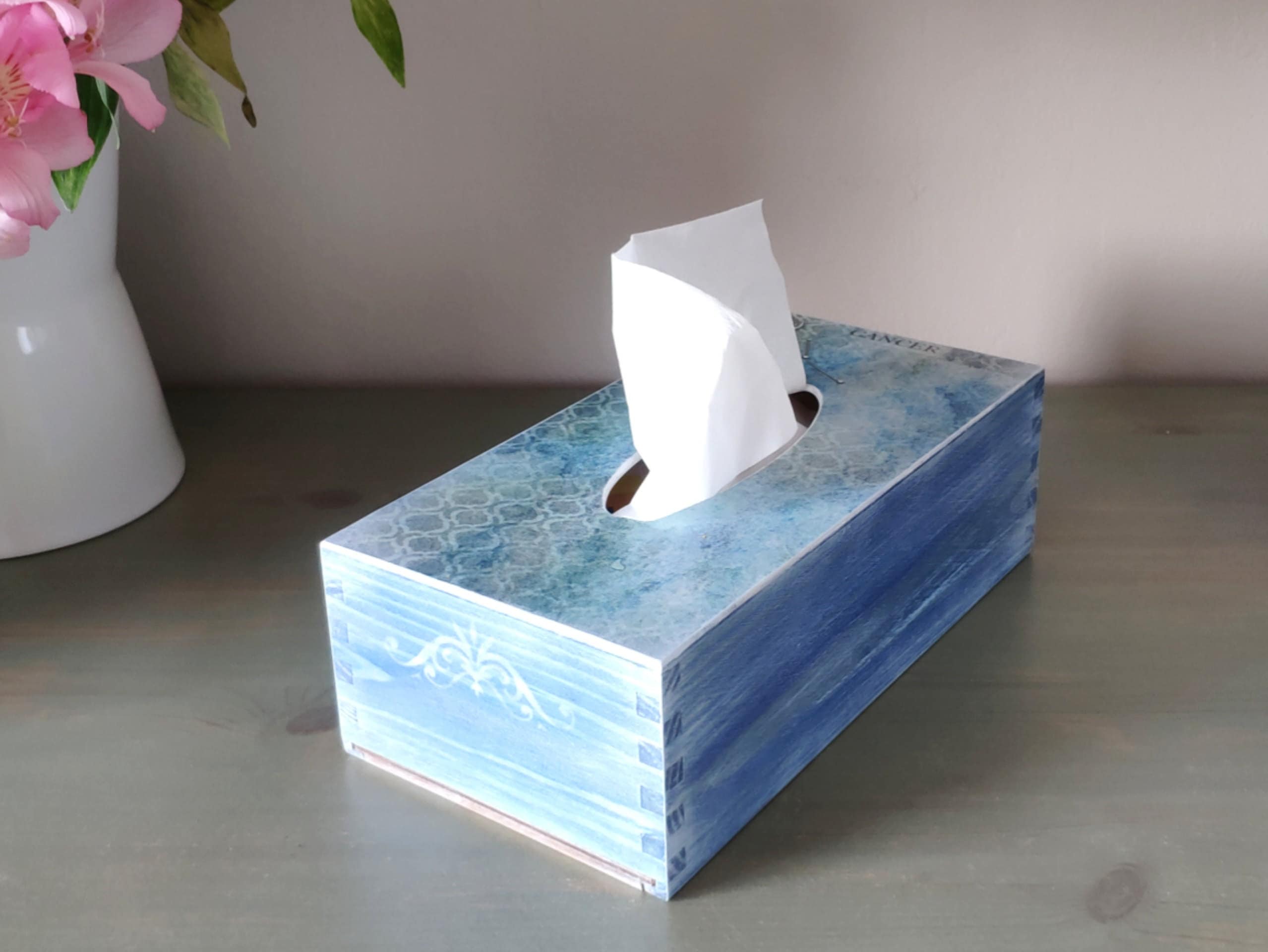Blue Kleenex Tissue Box
