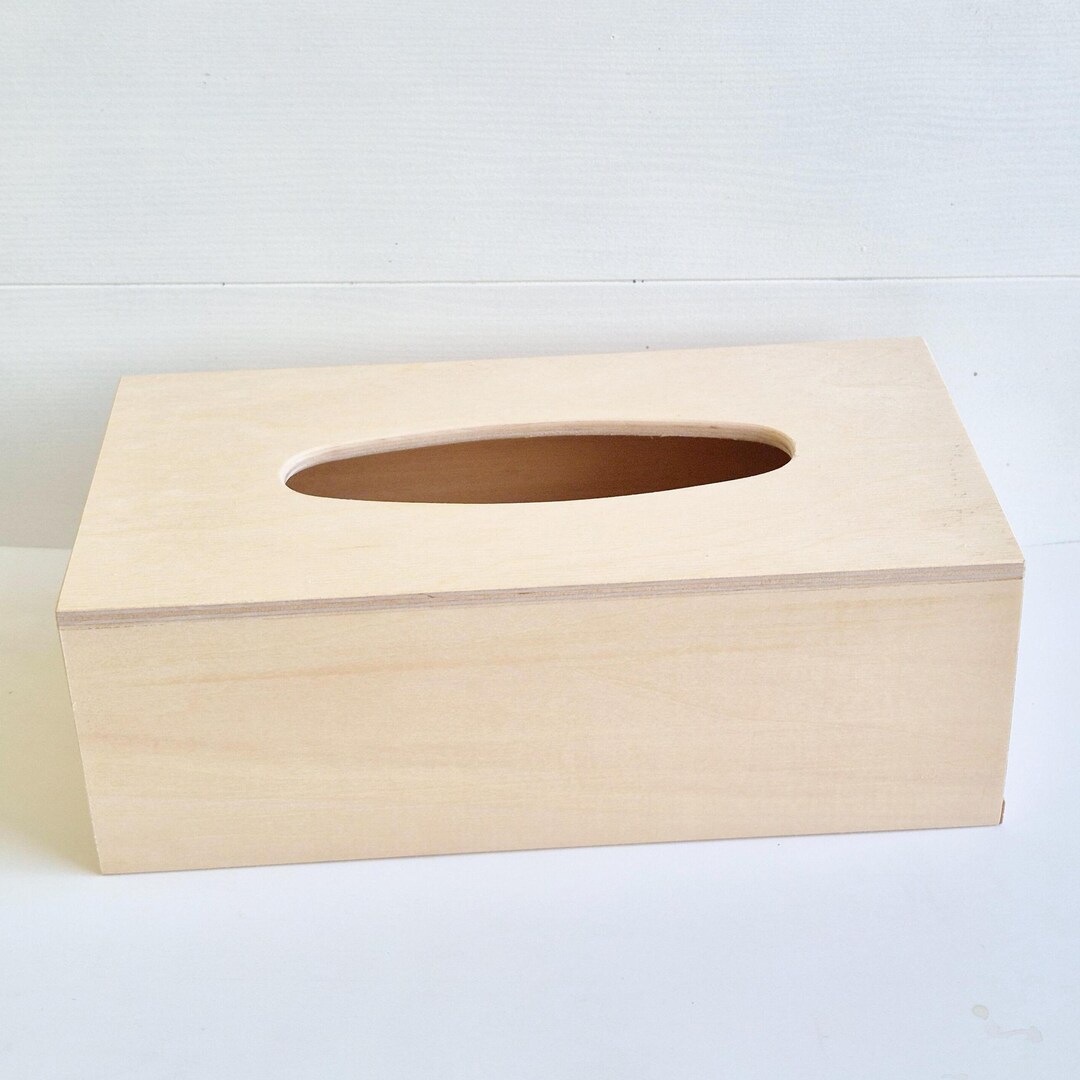 Unfinished Wooden Tissue Box Cover, DIY Tissue Box, Unpainted ...