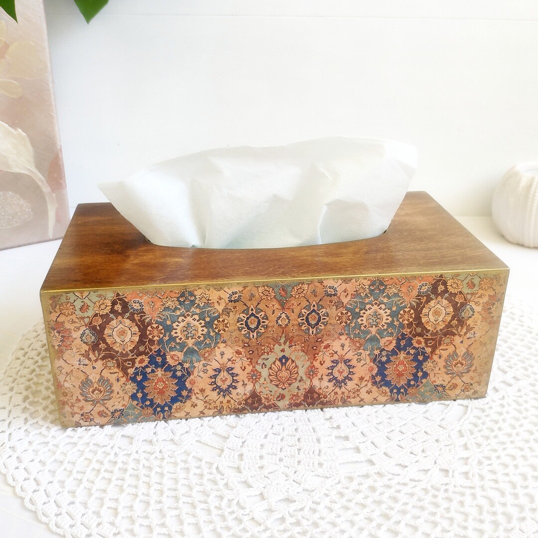 Tissue Box Holder in Oriental Style, Handcrafted Tissue Box Cover ...