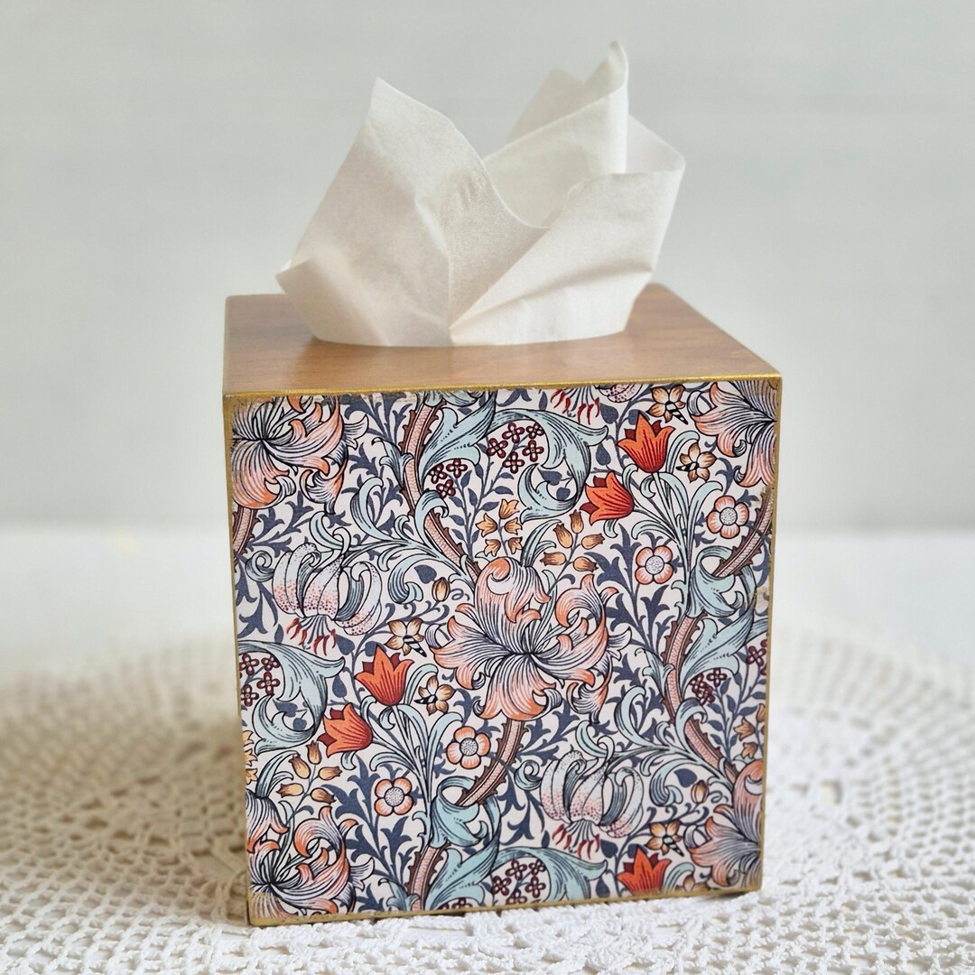 William Morris Golden Lily Tissue Box Cover, Decorative Decoupage ...