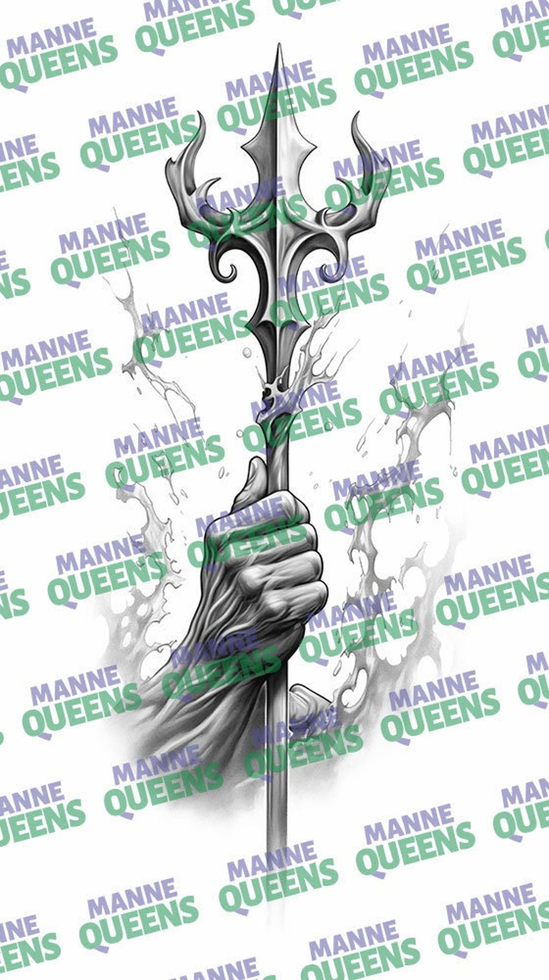 Unique Greek Mythology Poseidon Tattoo Design - Digital Download - Etsy