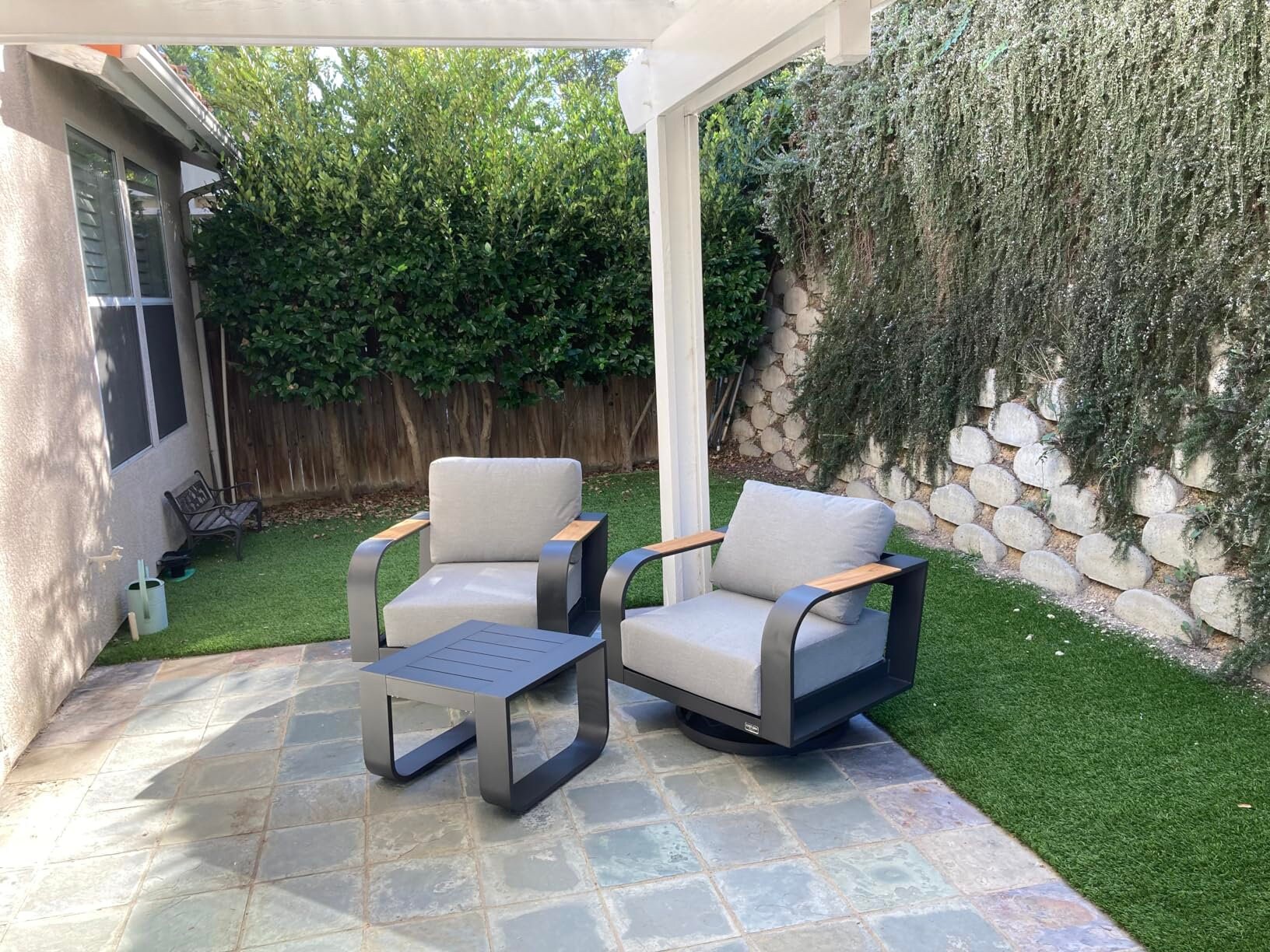 Aluminum Frame Outdoor Patio Furniture Set With, Deep Seating Loveseat ...