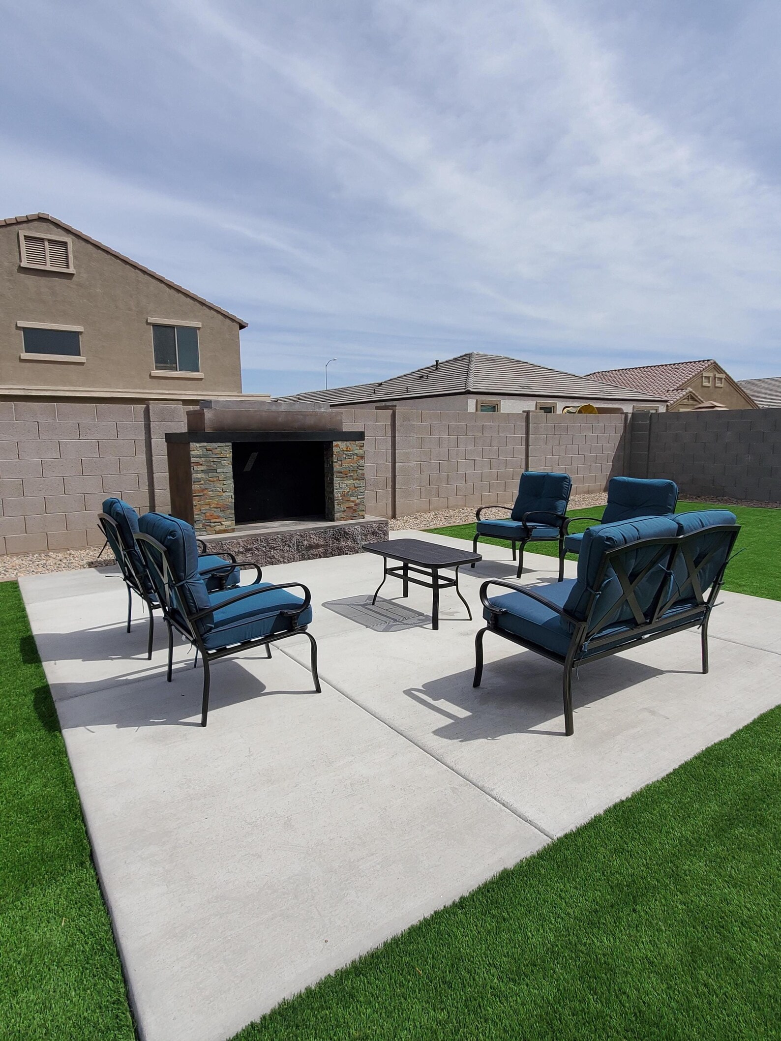 Outdoor Metal Furniture Set Patio Wrought Iron Conversation Set, 7 ...