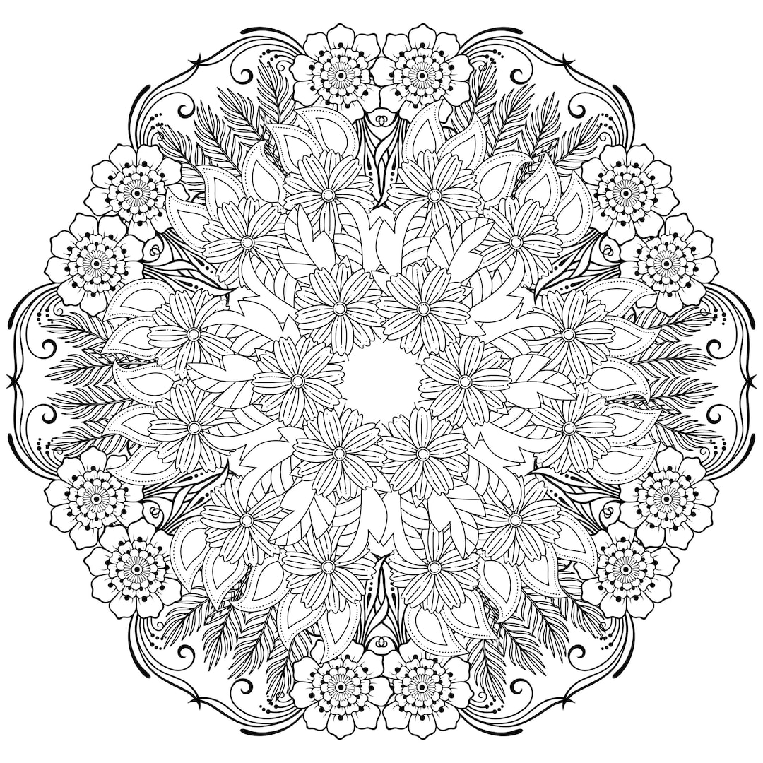 20 Tropical Jungle Mandala Adult Coloring Pages - Etsy