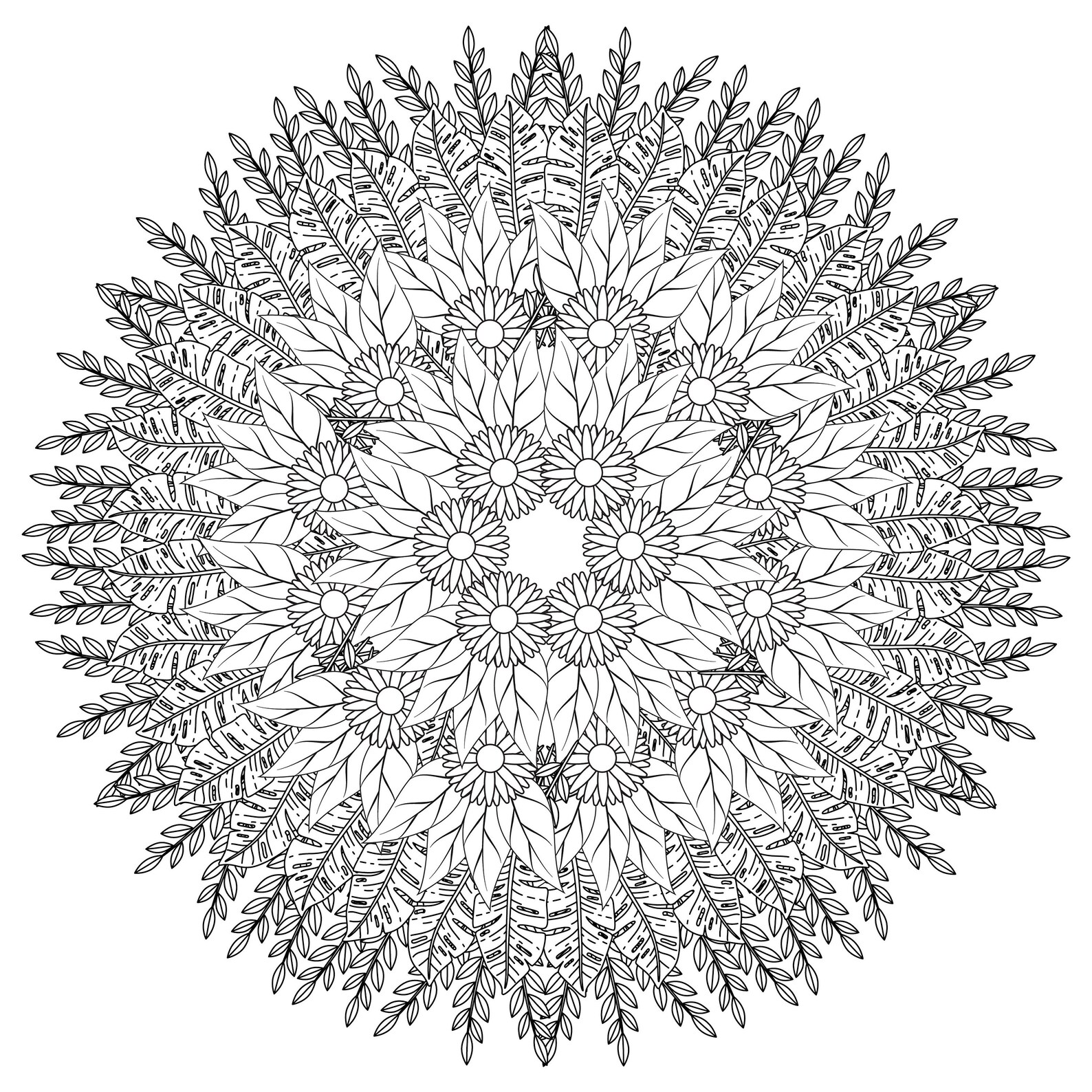 20 Tropical Jungle Mandala Adult Coloring Pages - Etsy