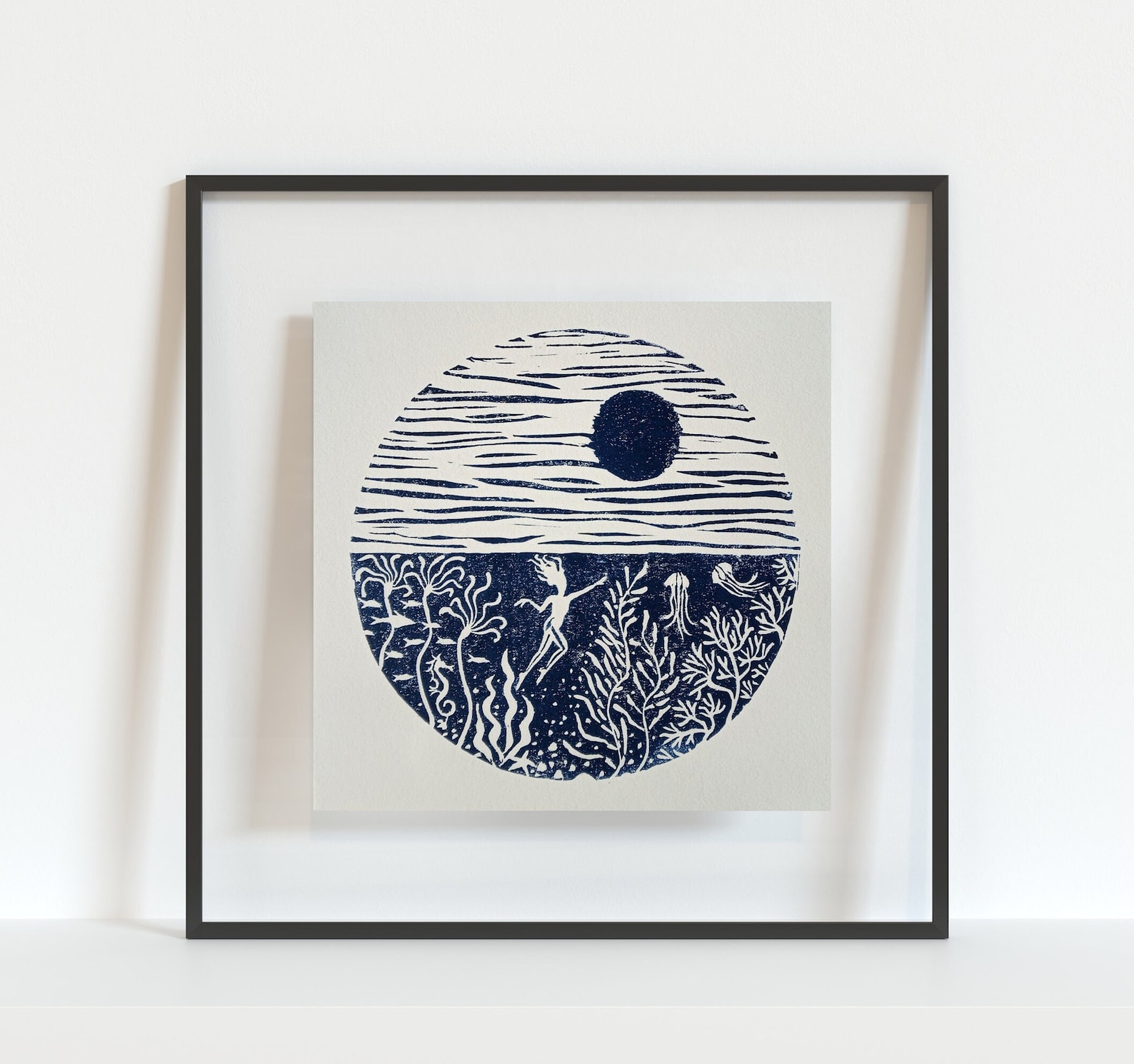 Underwater Garden Print Linocut Print Lino Art Sea Themed - Etsy