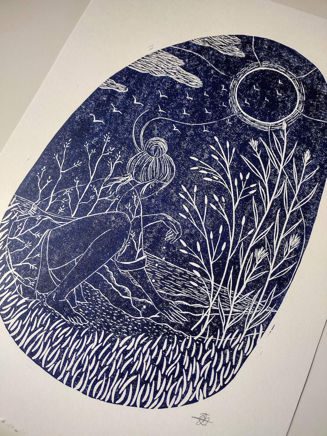 Sow I Am Linocut Art Print, Handprinted Lino Wall Art, Sowing Art Print ...