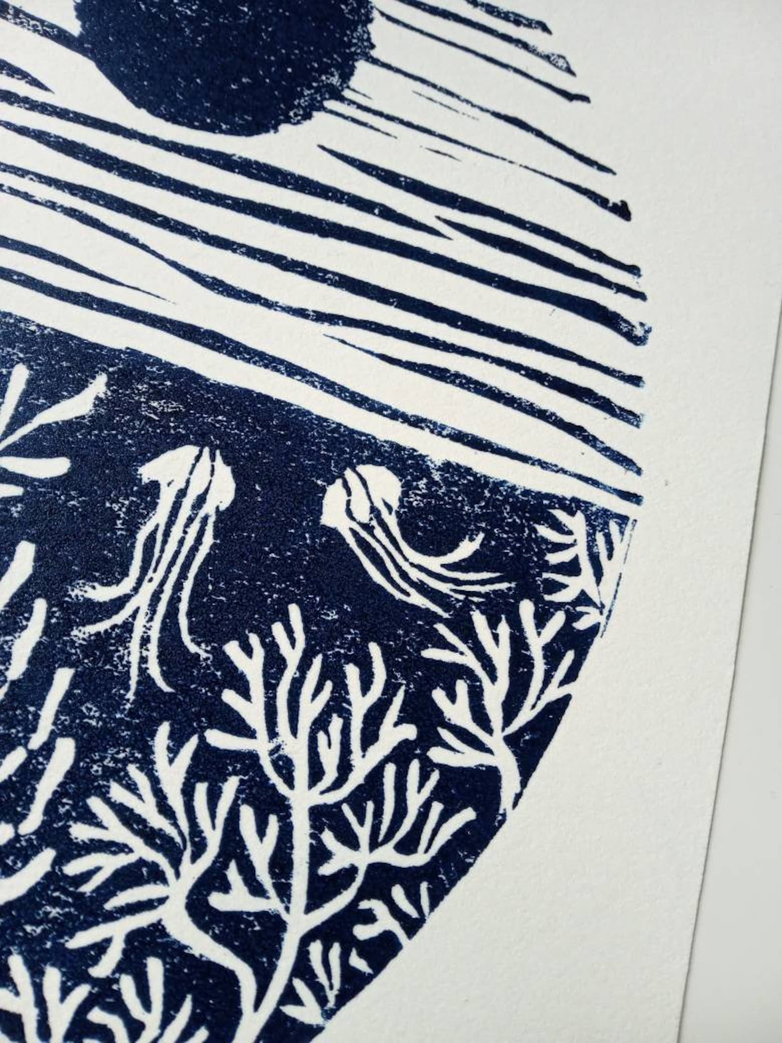 Underwater Garden Print Linocut Print Lino Art Sea Themed - Etsy