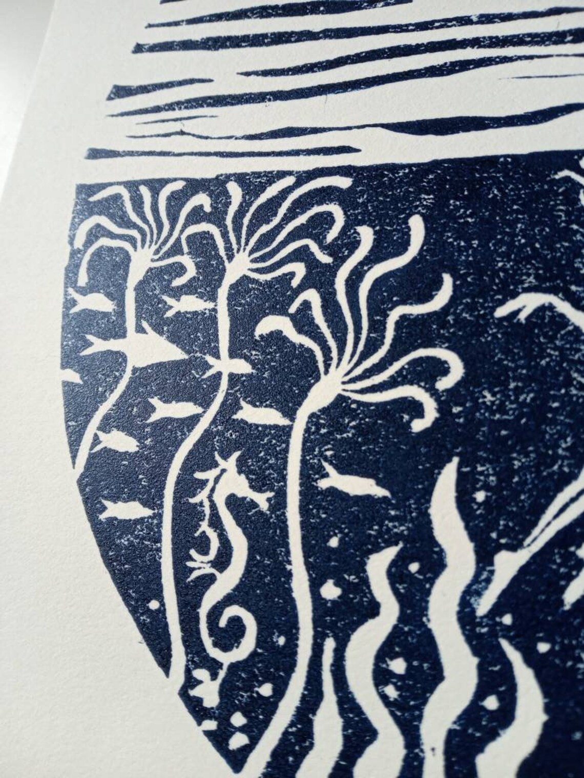 Underwater Garden Print Linocut Print Lino Art Sea Themed - Etsy