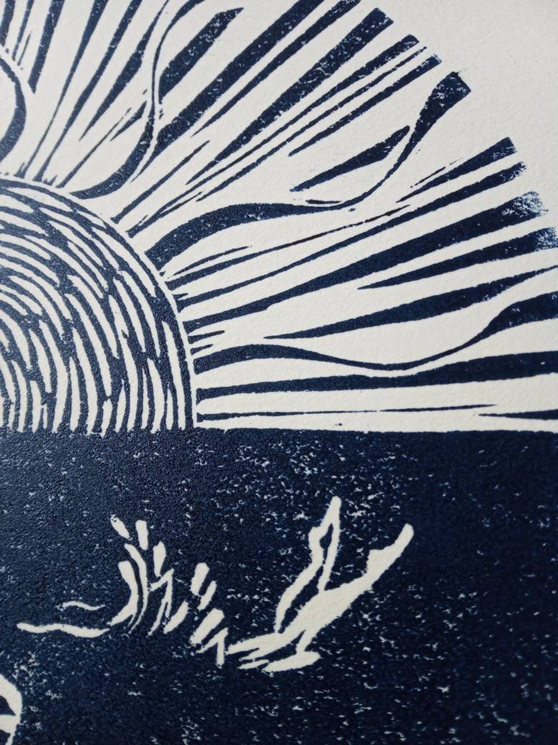 Sea Friends Linocut Art Print Handprinted Lino Wall Art Sea - Etsy