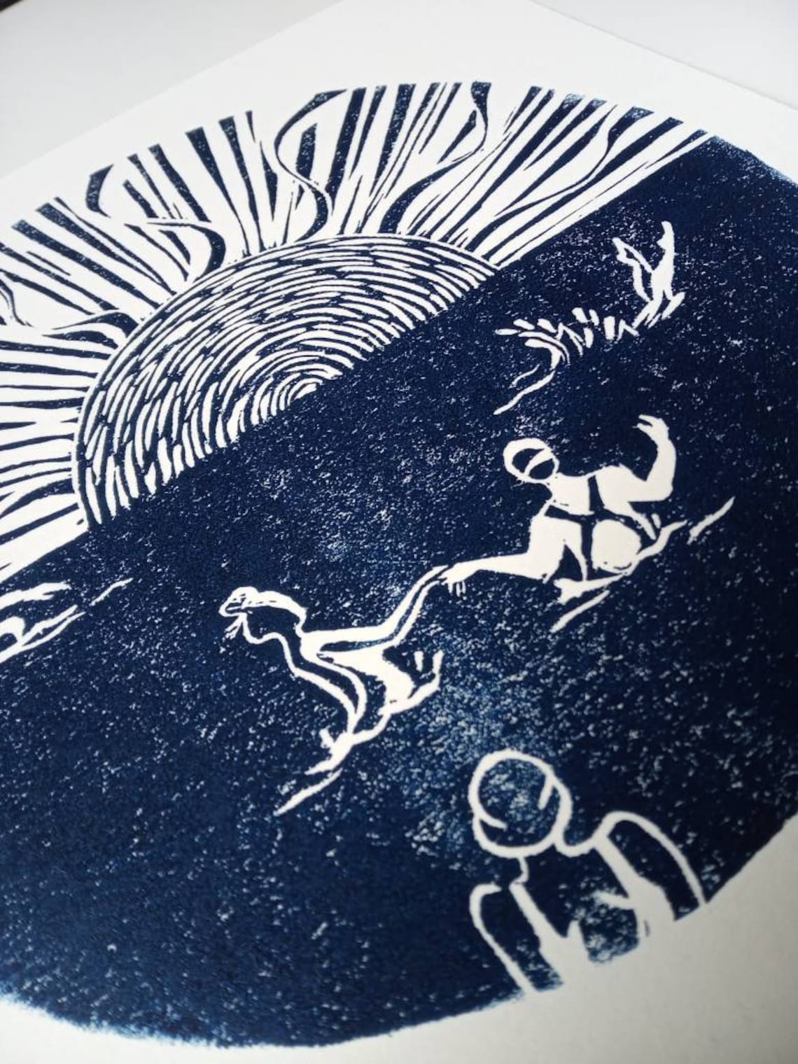 Sea Friends Linocut Art Print Handprinted Lino Wall Art Sea - Etsy UK