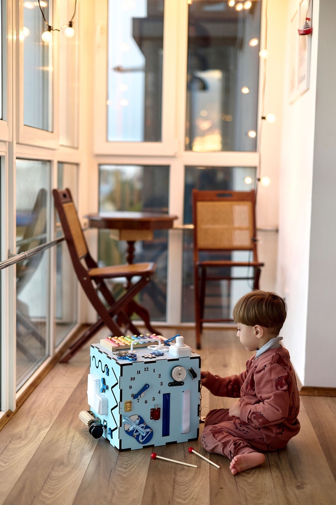 Toddler Busy Cube | Large Busycube | Wooden Sensory Busy Box ...