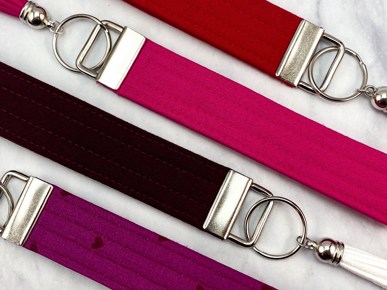 Pink Keychain Wristlet Lanyard | Red Key Fob Wristlet | Customizable ...