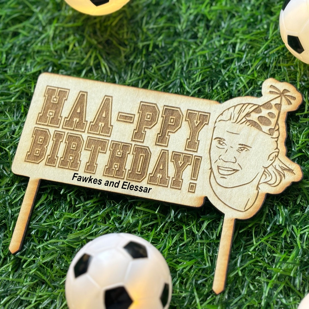 Wooden 'haa-py Birthday' Cake Topper 6 Wide 5 Tall 3mm Thick Wood City ...