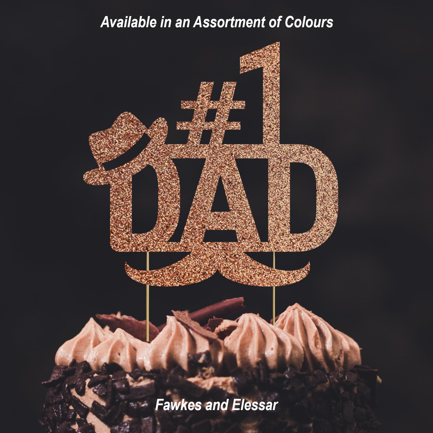 Number One #1 Dad Father Cake Topper Hat Moustache Cake Topper | 24 ...