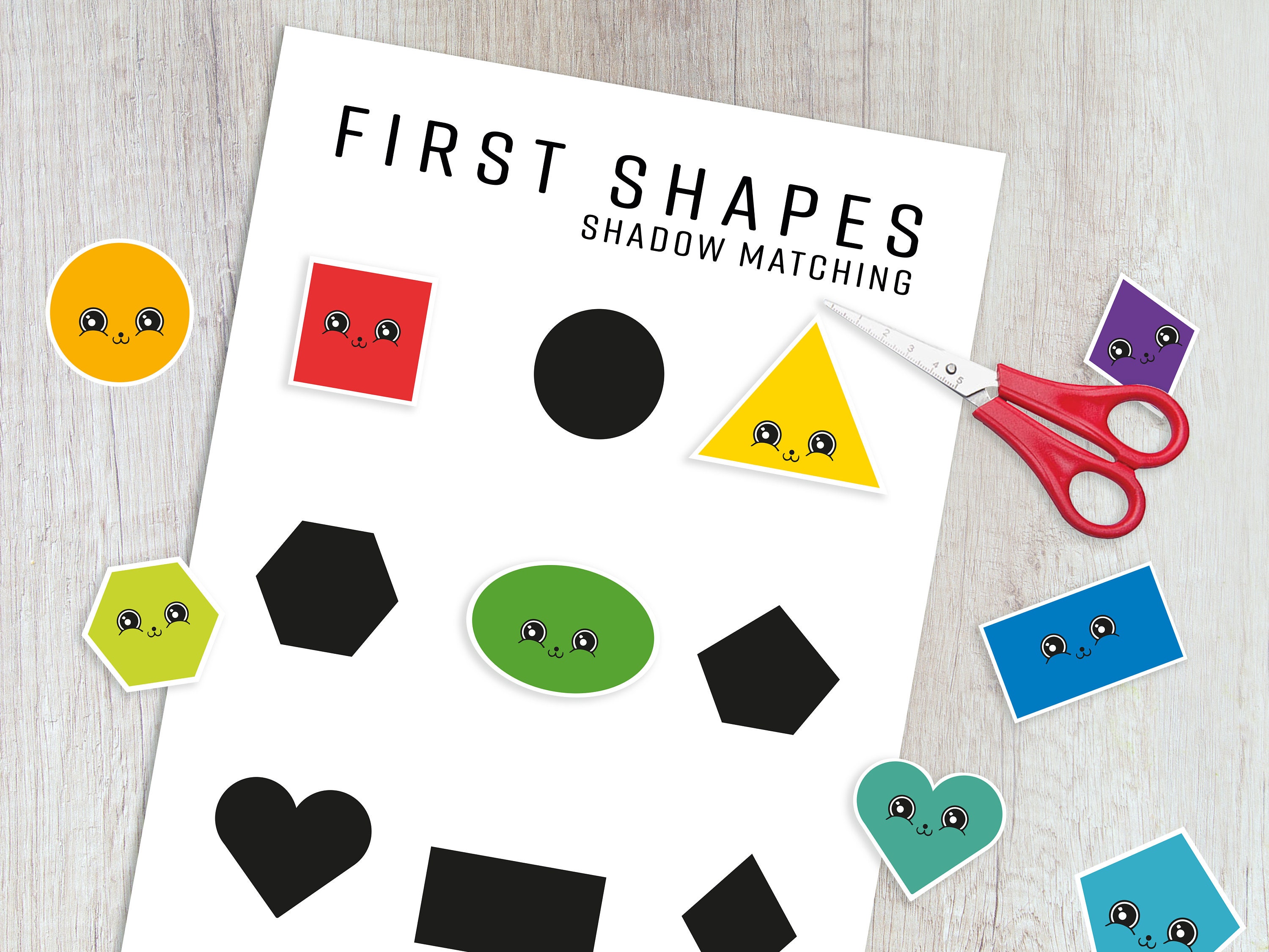 Shape Shadow Matching Activity Preschool Sorting Game | Etsy