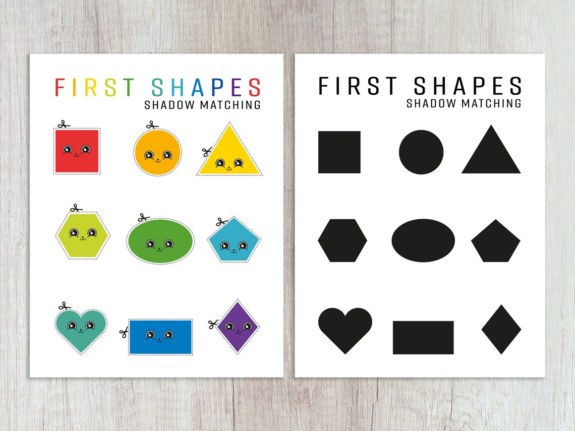 Shape Shadow Matching Activity Preschool Sorting Game Montessori ...