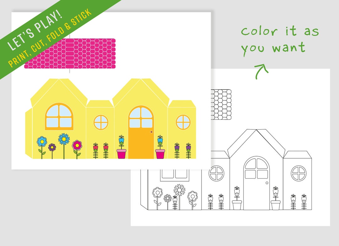Paper House, Printable Activities for Kids, Arts and Crafts, Coloring ...