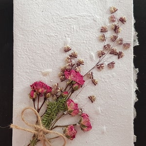 Unique Handmade Greeting Card From Handmade Paper and Dried Flowers ...