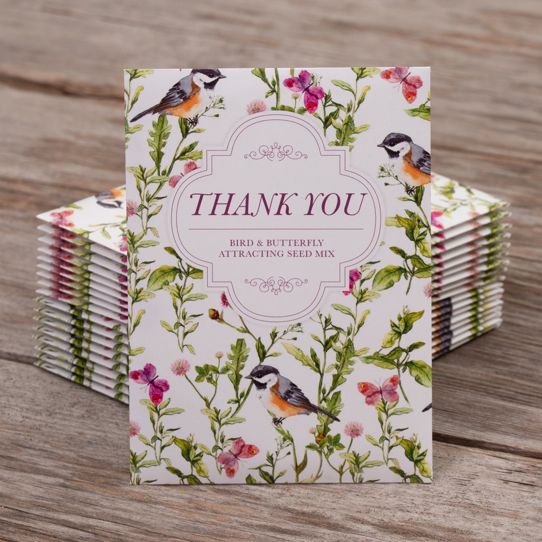Thank You Bird Butterfly Mix Seed Packets 25 Seed Packets Perfect Eco ...