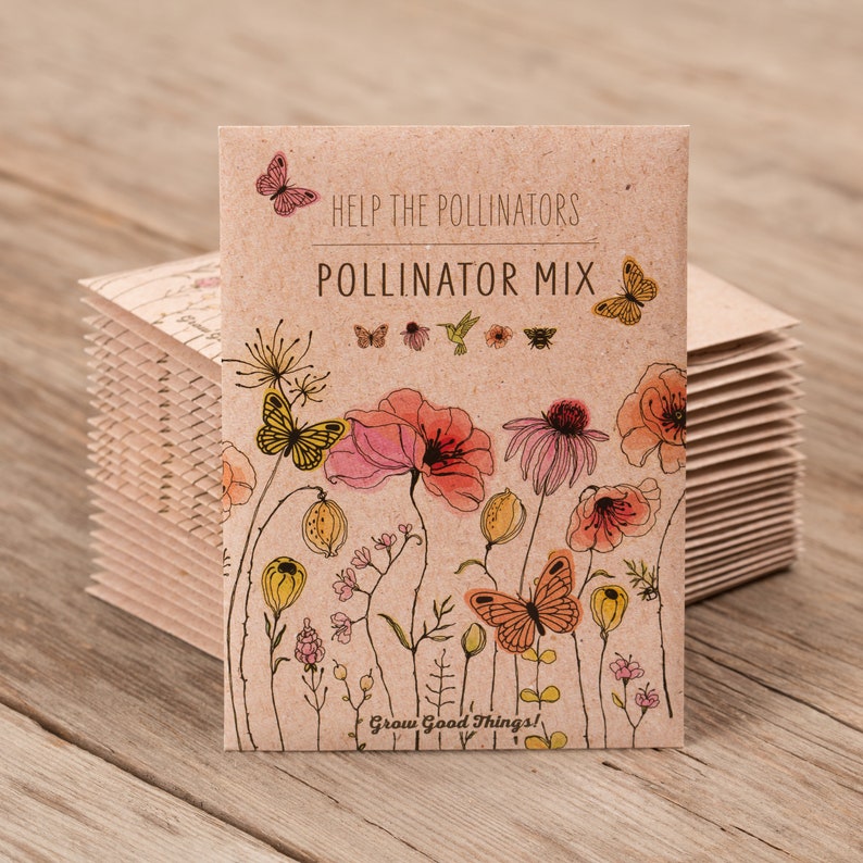 50 Personalized Custom Seed Packets Pollinator Butterfly - Etsy