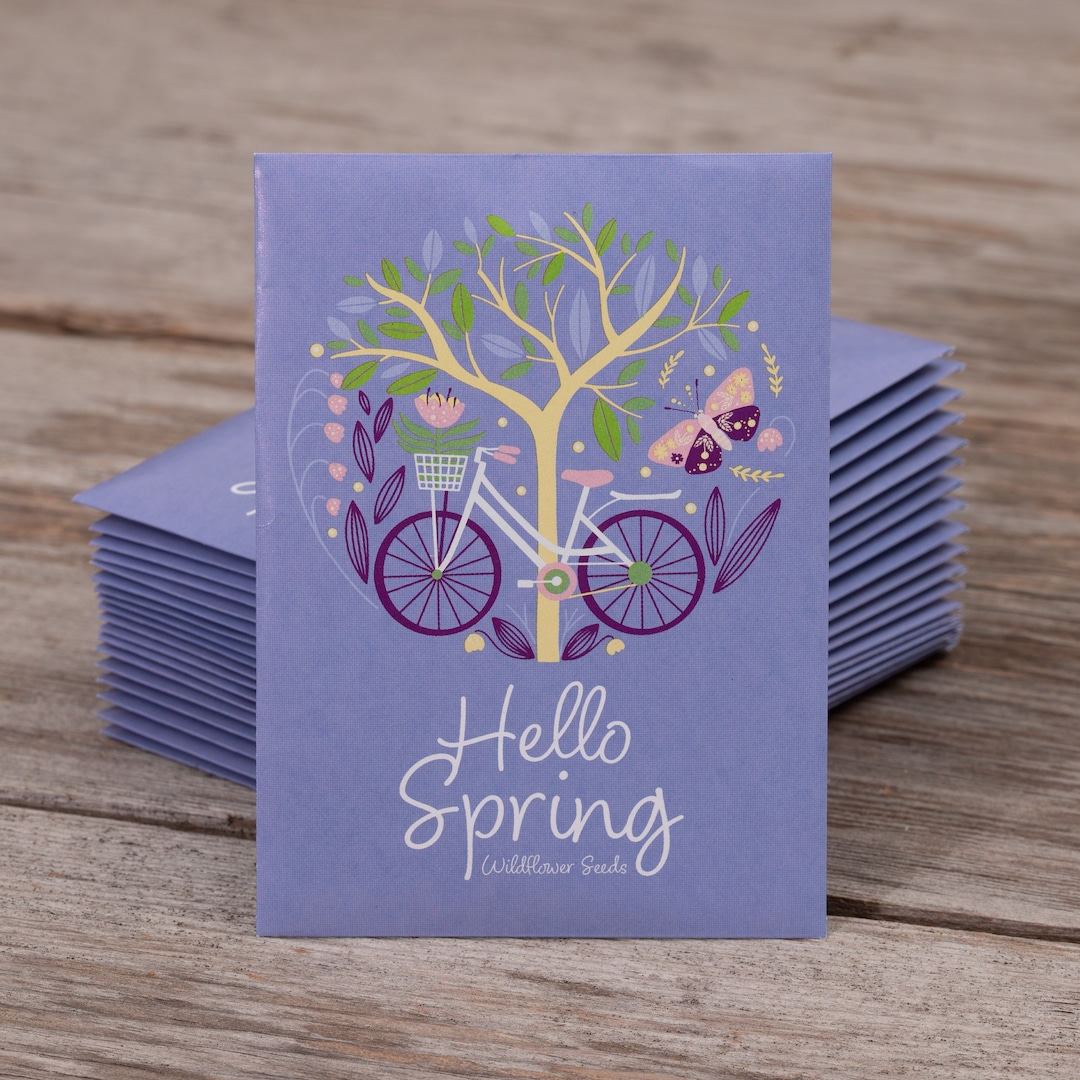 Hello Spring Purple Background Wildflower Mix Seed Packets 25 Seed ...