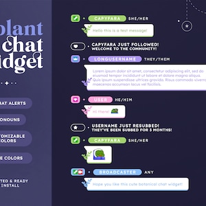 Plant Chat Widget (CUSTOMIZABLE COLORS) | Twitch Overlays | Pastel ...